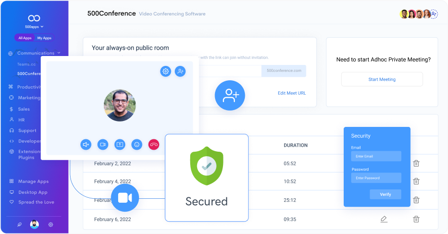 Secure Meetings | 500Conference.com by 500apps